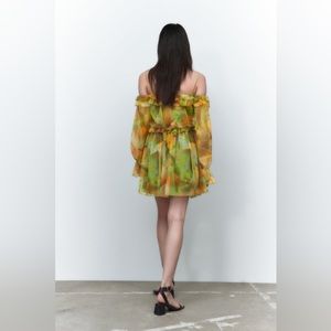 Zara | Dresses | Zara Ruffled And Tulle Dress | Poshmark